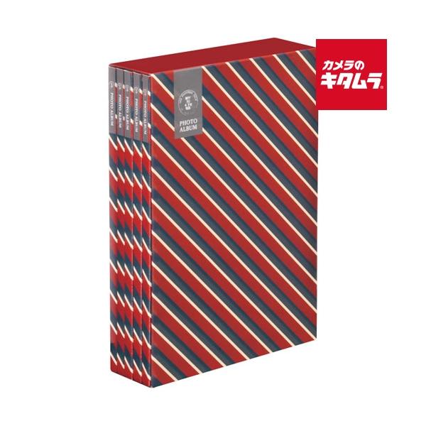 【発売日：2015年06月05日】[3,980円(税込)以上のご注文で送料無料][nakabayashi`Lサイズ`BOXアルバム`ナカバヤシ5PL-270-33-R5冊ポケットアルバムL判3段270枚ストライプレッド`]