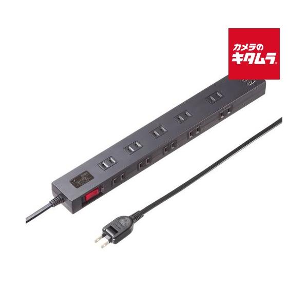 【発売日：2025年09月08日】[送料無料][sanwa`SANWASUPPLY`パソコン`周辺機器`サンワサプライTAP-SP2110NUC-1BKUSB充電機能付きタップ10個口ブラック・1m]