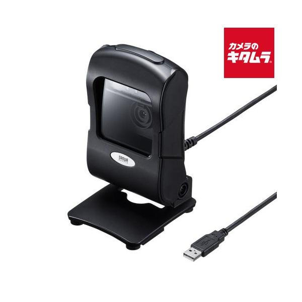 【発売日：2025年12月01日】[送料無料][sanwa`USB`バーコードスキャン`検品`バーコードリーダーsanwa`サンワサプライBCR-2DST3BK2次元バーコードリーダー`置き型・1次元バーコード対応]