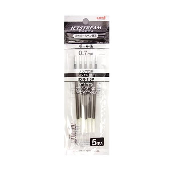 カラー：ブラックサイズ：0.7mmスタイル：ボールポイント単色用/油性サイズ:軸径 直径4.4mm×全長 111.5mmボール径:0.7mm インク色:黒型番:SXR-7 5P対応ボールペン: ジェットストリーム150シリーズ・250シリー...