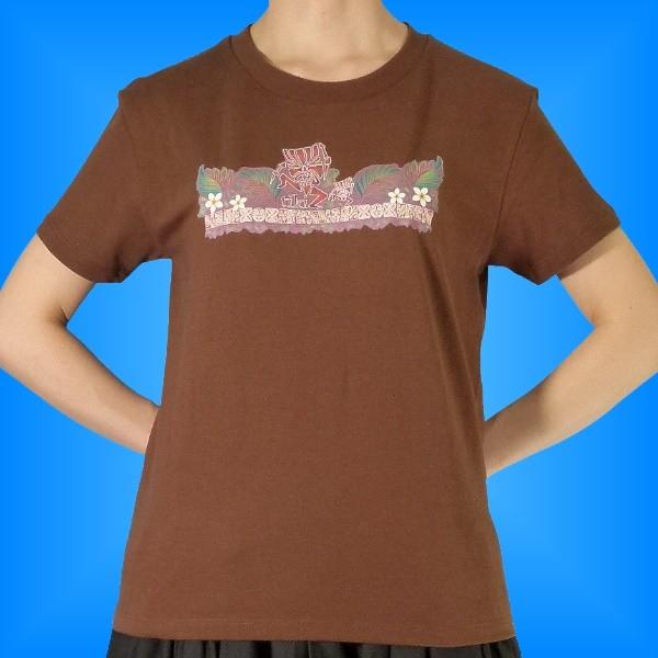 フロントにTiki・モンステラ・ヒエログリフをバックにはティキとモンステラをデザインしたフラTシャツです。すっきり見えてパウスカートにも合わせやすいのが特徴です。※プリント部分のアイロンはご遠慮ください。身丈：59cm適応ヌード寸法：バスト...