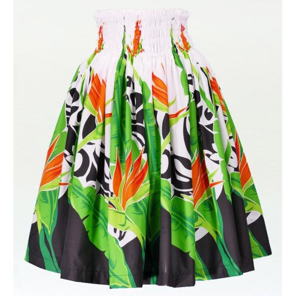 ハワイより直輸入のT/C ポリコットンハワイアンファブリックを高品質な自社工場で縫製。身長の高めの方には78cm丈をご用意。(柄の出方は異なる場合がございます。)  スカート丈：78cm（ゴム入れ前80cm）適応ヌード寸法：ウエスト59〜8...