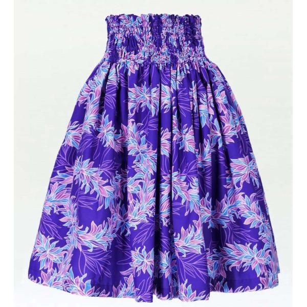 ハワイより直輸入のT/C ポリコットンハワイアンファブリックを高品質な自社工場で縫製。マイレプリントの73cm丈パウスカートです。(柄の出方は異なる場合がございます。) スカート丈：73cm（ゴム入れ前75cm）適応ヌード寸法：ウエスト59...