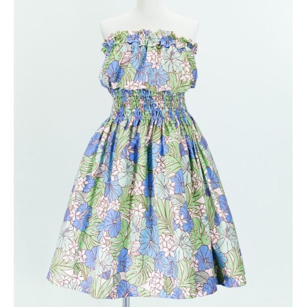 パウスカートとチューブトップのセットです。上下合わせて着れば、練習用にもカヒコ・アウアナ等のホイケ・イベントなどに使え便利です。モデル身長：160cmチューブトップ 身丈：65cm、バスト：83〜89cmスカート 丈：73cm（ゴム入れ前7...