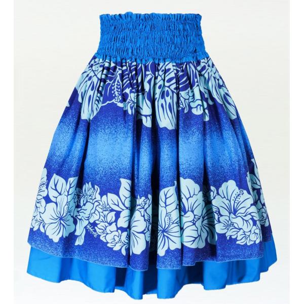 ハワイより直輸入のT/C ポリコットンハワイアンファブリックを高品質な自社工場で縫製。ダブルのパウスカートはリバーシブルで両面使用できてコーディネートの幅が広がります。(柄の出方は異なる場合がございます。)スカート丈：73cm（ゴム入れ前7...