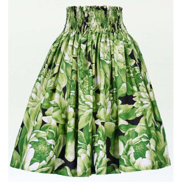 ハワイより直輸入のT/C ポリコットンハワイアンファブリックを高品質な自社工場で縫製。プロテアプリントの73cm丈パウスカートです。(柄の出方は異なる場合がございます。) スカート丈：73cm（ゴム入れ前75cm）適応ヌード寸法：ウエスト5...