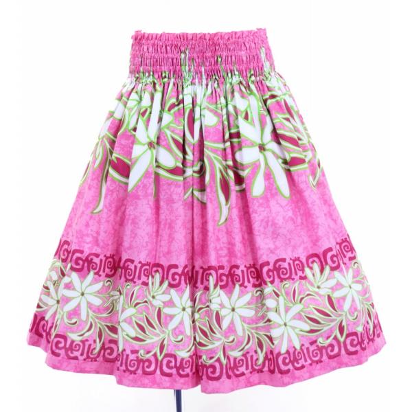 フラダンス パウスカート シングル78cm丈 ピンク 3014ハワイより直輸入のT/C ポリコットンハワイアンファブリックを高品質な国内自社工場で縫製。身長の高めの方には78cm丈をご用意。(柄の出方は異なる場合がございます。)スカート丈：...