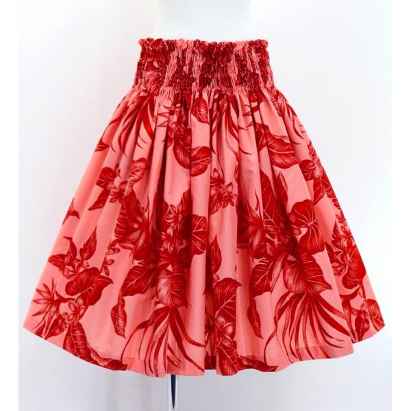 フラダンス パウスカート シングル73cm丈 レッド 3069ハワイより直輸入のT/C ポリコットンハワイアンファブリックを高品質な自社工場で縫製。ティアレプリントの73cm丈パウスカートです。(柄の出方は異なる場合がございます。) スカー...