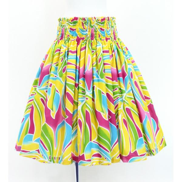 フラダンス パウスカート シングル73cm丈 ピンク 3113ハワイより直輸入のT/C ポリコットンハワイアンファブリックを高品質な自社工場で縫製。(柄の出方は異なる場合がございます。) スカート丈：73cm（ゴム入れ前75cm）適応ヌード...