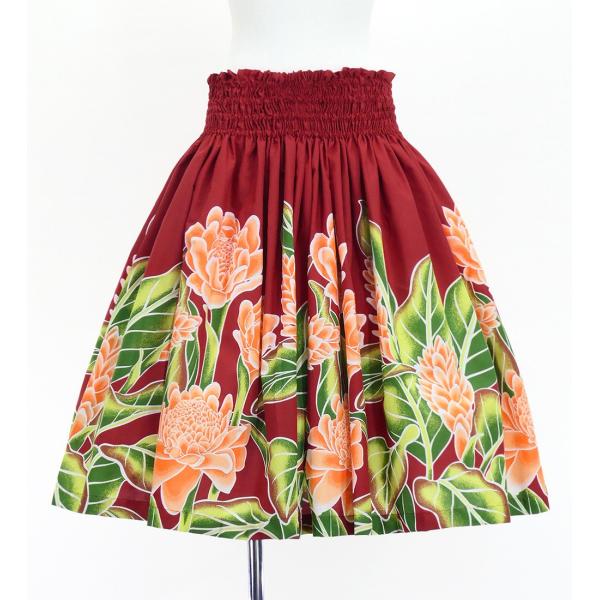 フラダンス パウスカート シングル78cm丈 レッド 3236ハワイより直輸入のT/C ポリコットンハワイアンファブリックを高品質な国内自社工場で縫製。身長の高めの方には78cm丈をご用意。(柄の出方は異なる場合がございます。)スカート丈：...