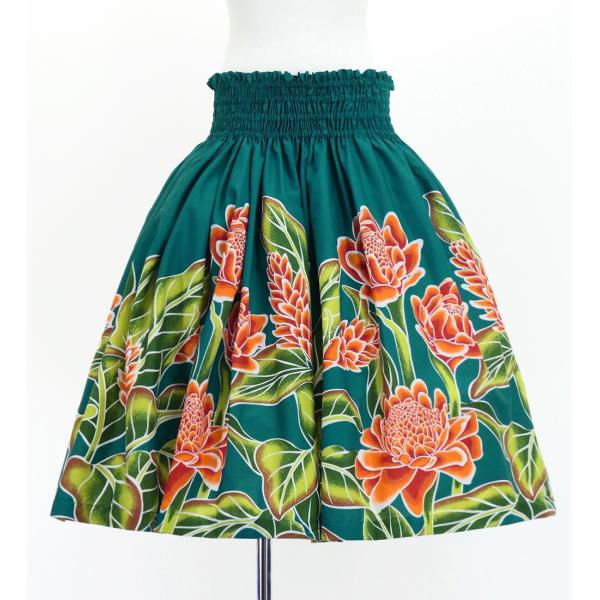 フラダンス パウスカート シングル73cm丈 ターコイズブルー 3239ハワイより直輸入のT/C ポリコットンハワイアンファブリックを高品質な自社工場で縫製。(柄の出方は異なる場合がございます。) スカート丈：73cm（ゴム入れ前75cm）...