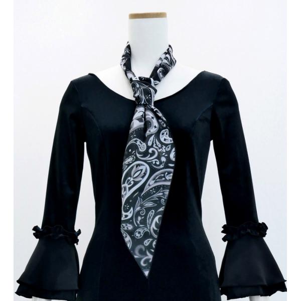 フラメンコ ボウタイ ペイズリー ブラック B-10emikaオリジナルプリントのコシボ生地を使用したボウタイです。結ぶだけでガラッと雰囲気を変えてくれます。（柄の出方は異なる場合がございます。）※ドレスは別売りです。サイズ：144cm（長...