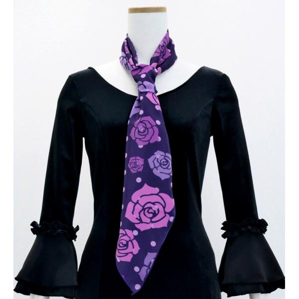 フラメンコ ボウタイ ローズ パープル B-24emikaオリジナルプリントのコシボ生地を使用したボウタイです。結ぶだけでガラッと雰囲気を変えてくれます。（柄の出方は異なる場合がございます。）※ドレスは別売りです。サイズ：144cm（長さ）...