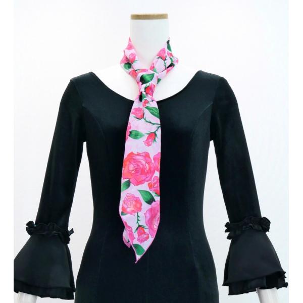 フラメンコ ボウタイ ローズ ピンク B-25emikaオリジナルプリントのコシボ生地を使用したボウタイです。結ぶだけでガラッと雰囲気を変えてくれます。（柄の出方は異なる場合がございます。）※ドレスは別売りです。サイズ：144cm（長さ）×...