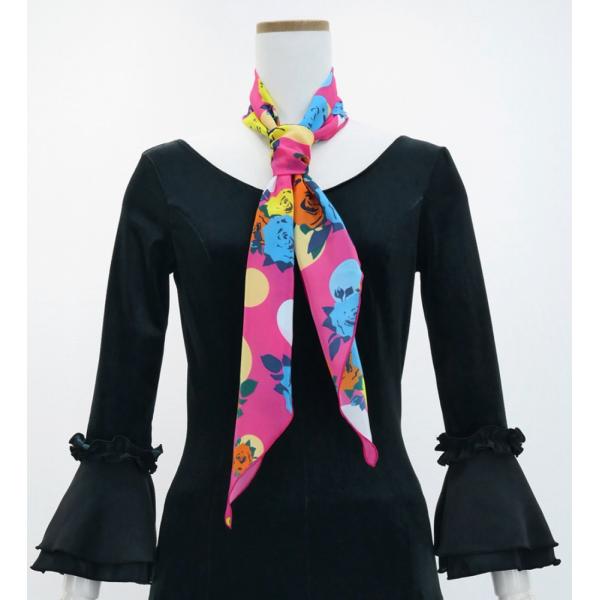 フラメンコ ボウタイ ローズ×水玉 ピンク B-26emikaオリジナルプリントのコシボ生地を使用したボウタイです。結ぶだけでガラッと雰囲気を変えてくれます。（柄の出方は異なる場合がございます。）※ドレスは別売りです。サイズ：144cm（長...