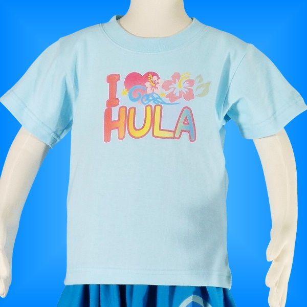 かわいいハイビスカスとハートで「I LOVE HULA」をプリント。バックにもハイビスカスをプリント。パウスカートにもコーディネートしやすく、普段使いもできます。身丈：38.5cm実寸：バスト62cm／ ウエスト64cm 素材：綿100%※...