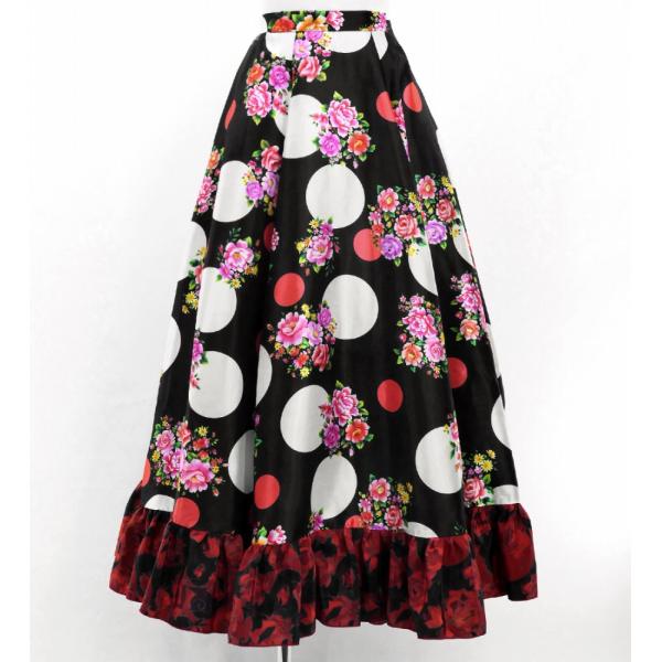 生地から縫製に至るまで、全ての工程を国内で行った純日本製の商品。emikaオリジナルプリントのつやのあるシャンタン生地を使用したフリルファルダです。ボランテはコシボ生地を使用しているため、軽やかに揺れ動き、華やかな印象を演出してくれます。レ...