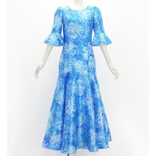 ハワイアンプリント シャンタン生地の日本製フラドレス J3153bl15営業日前後の発送となります。お急ぎの方はemika本店または姉妹店EGL TOKYOで「お急ぎ発送サービス」をご利用ください。★emikaオリジナルデザイン★生地から縫...