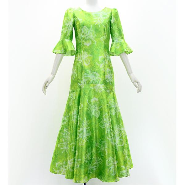 ハワイアンプリント シャンタン生地の日本製フラドレス J3153gr15営業日前後の発送となります。お急ぎの方はemika本店または姉妹店EGL TOKYOで「お急ぎ発送サービス」をご利用ください。★emikaオリジナルデザイン★生地から縫...