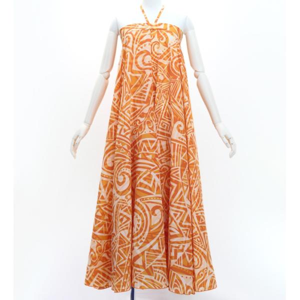 フラダンス　ロング丈 コシボ ベアトップドレス カヒコ ベージュ×ライトオレンジ  J3202-315営業日前後の発送となります。お急ぎの方はemika本店または姉妹店EGL TOKYOで「お急ぎ発送サービス」をご利用ください。生地から縫製...