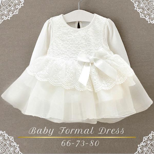 【発売日：2019年10月30日】セレモニー ドレスフォーマル ワンピースベビー服 ワンピース赤ちゃん 女の子レースとオーガンジを使った、とってもオシャレでかわいいベビードレスです♪退院着 お宮参り お食い初め 節句 お誕生日 などのセレモ...