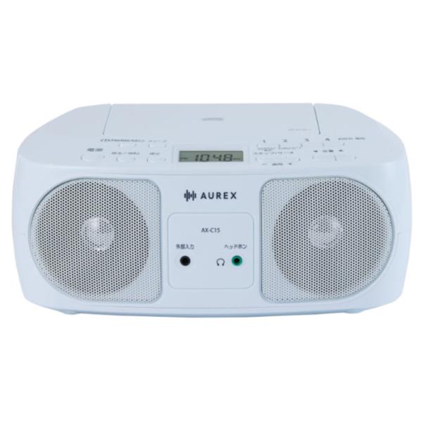 東芝 CDラジオ AX-C15-W ホワイト ワイドFM CD再生 FM/AM スリム コンパクト イヤホン端子 外部入力端子 スリープタイマー 爆買