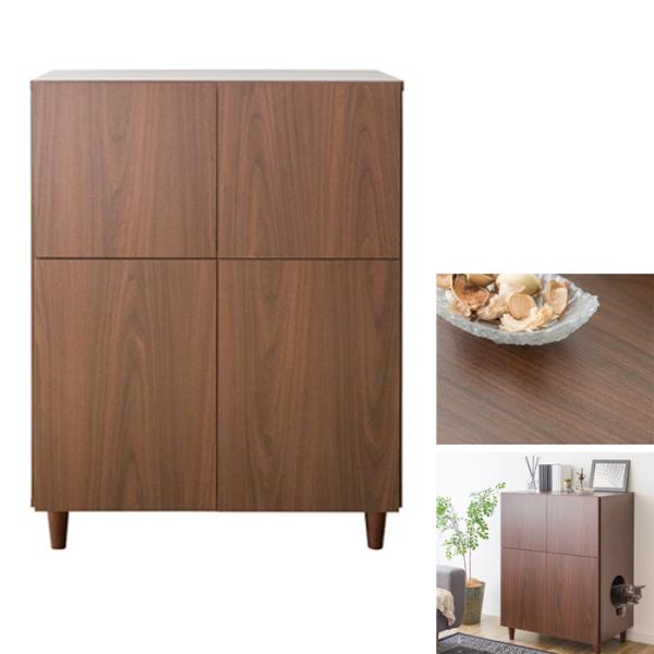 キャットトイレクローゼット Galetta ガレッタ CR-1011-BR ブラウン 組立式 宮武製作所 MIYATAKE 猫 木目 おしゃれ 収納棚 ペット用品 爆買