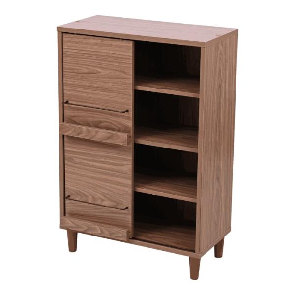 JKプラン 6デザインキャビネット ディスプレイラック 本棚 FSI-0006-BR ブラウン キャビネット おしゃれ 北欧 リビングキャビネット ハイタイプ サイドボード モダン 組み合わせ リビングボード 幅60 a4 爆買