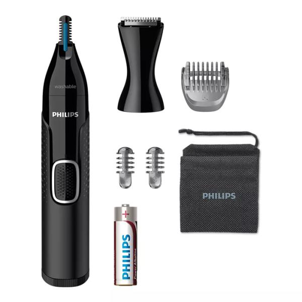 フィリップス ノーズエチケットカッター 鼻 耳 眉 ヒゲ 5000シリーズ NT5650/16 ブラック NT5650-16 PHILIPS◎狭い鼻の中でも、肌を傷から守りながら、快適に鼻毛をカット　安心保護ガード構造のフィリップスノーズエ...