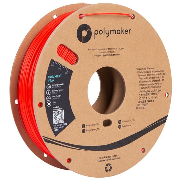 Polymaker PolyMax PLA フィラメント (1.75mm, 0.75kg) Red レッド 3Dプリンター用 PA06004 ポリメーカー 爆買
