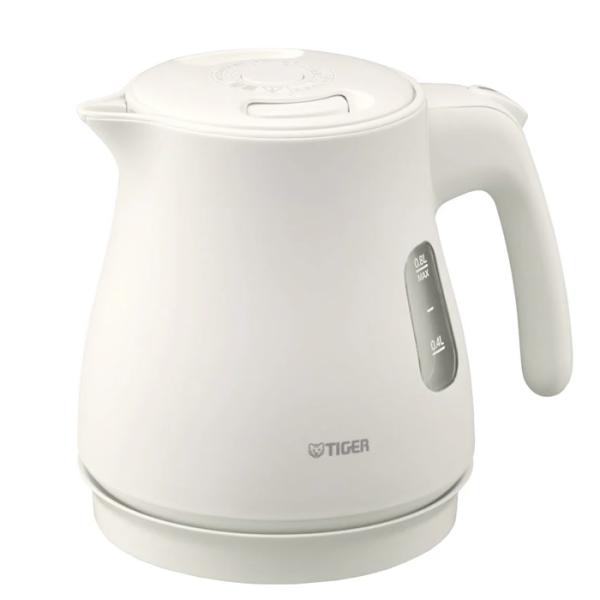 タイガー 蒸気レス 電気ケトル QUICK &amp; SAFF+ 0.8L スピードふっ騰 転倒お湯もれ防止 PCV-A080-WM マットホワイト カラだき防止 爆買