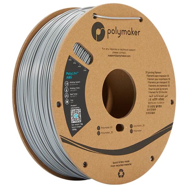Polymaker PolyLite ABS フィラメント (1.75mm, 1kg) Grey グレー 3Dプリンター用 PE01003 ポリメーカー 爆買