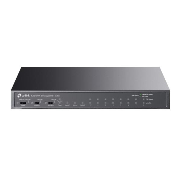 TP-Link 8ポート 10/100Mbps＋3ポート ギガビット デスクトップスイッチ（PoE+ポート×8搭載） TL-SL1311P 爆買