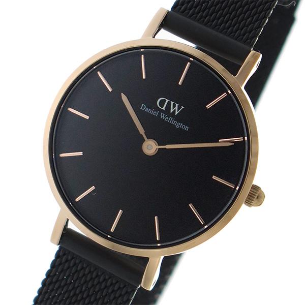 Daniel Wellington 腕時計 ペティート アシュフィールド ブラック ローズゴールド 28mm クオーツ メンズ ウォッチ ユニセックス DW プレゼント ギフト