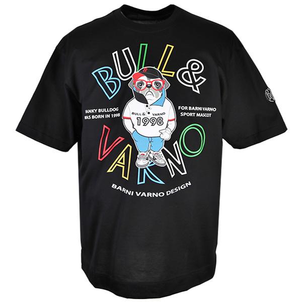 ■定価／36300（税込）■品質／綿100%■カラー／黒（ブラック）■サイズ／【LL】肩幅：56.5　袖丈：27　胸囲：132　胴囲：128　着丈：78　　■形状／カラフルなロゴとブルドッグをプリントした丸首(クルーネック)半袖Ｔシャツです...