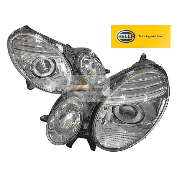【Ms 自動車】W211 ベンツ AMG Eクラス 後期（2007y-2009y）HELLA製 バイキセノン ヘッドライト(左右)／／純正OEM HID E250 E550 E300 E320 ...