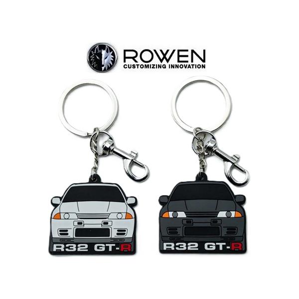 ROWEN SKYLINE R32 GT-R Rubber Keyring 8NR008 キーホルダー ラバーキーリング 愛車のキー かわいい おしゃれ 東京オートサロン 大人気 プレゼント スカイライン ホワイト 8NR008-WH ガン...