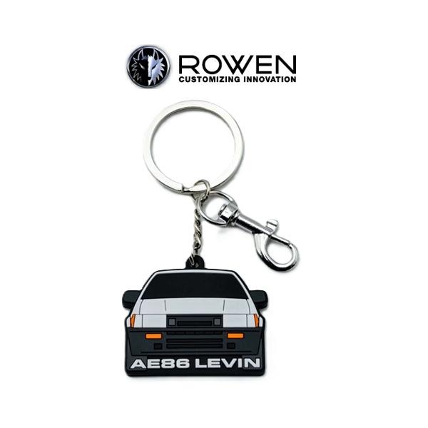 ROWEN AE86 LEVIN Rubber Keyring 8TR006 キーホルダー ラバーキーリング 愛車のキー かわいい おしゃれ 東京オートサロン 大人気 プレゼント 8TR006-WH