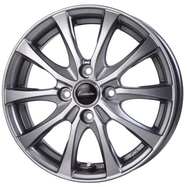 エクシーダー E07 4本セット ダークシルバー DS 12インチ x 4.00B 4H PCD 100 +43 アルミホイール HOT STUFF 10 スポーク 4穴 ホットスタッフ Exceeder 軽自動車 軽トラ
