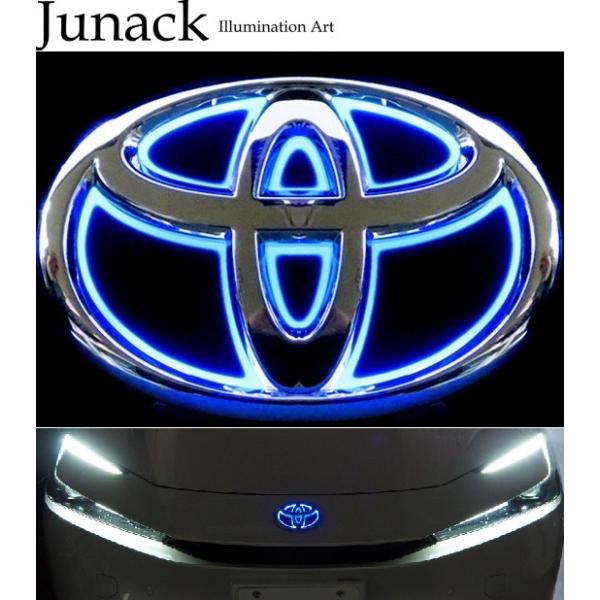 【 商品内容 】60系 プリウス (2023.01-) Junack フロント LEDトランスエンブレム スリムライン (ブルー) ジュナック 社外 パーツ 部品 外装 新型 現行 カスタム ドレスアップ イルミ トヨタ 60プリウス 60...