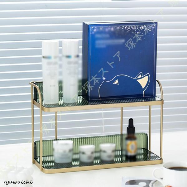 製品仕様製品名：収納ラック素材：プラスチックカラー：ベージュ、グリーン、ゴールド  小物収納ラクラク：好きなものを並べて、自分だけのディスプレイができます。また、フォトフレーム、洗面用品や調味料など小物置きとした実用的な使い方も魅力的。組み...