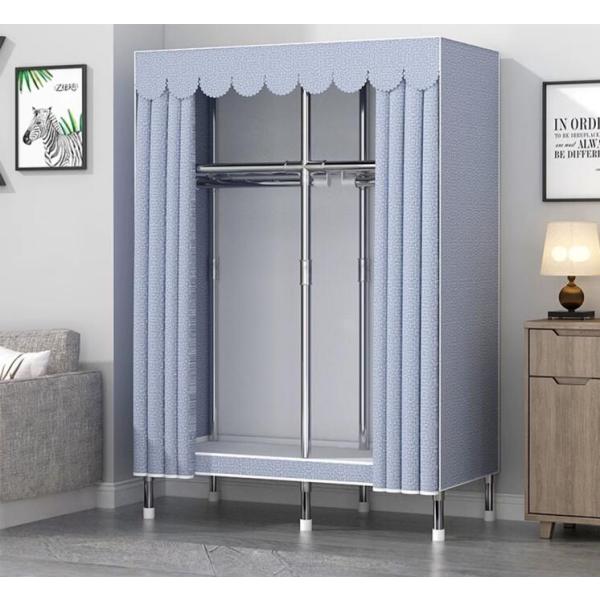 カラー：ブルー、グレー  サイズ：85cm、105cm、125cm、145cm、165cm、201cm  【良い素材を使用】直径20mmの厚いスチールパイプ、ホコリがつきにくい厚い不織布のカバー、強化合金鋼の接続口からなるクローゼットです。...
