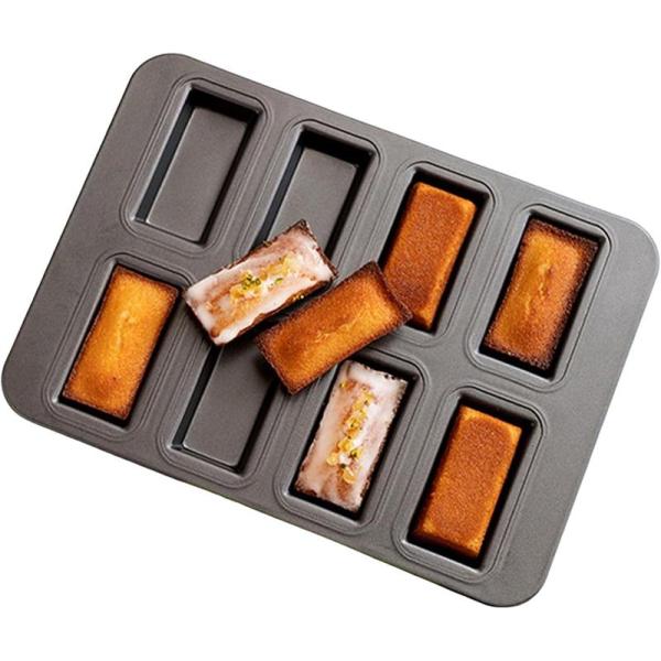 【商品仕様】 ■サイズ：W25.5 × H20 × D1 cm ■ 各コンパートメントサイズ8*4*0.9cm ■素材：炭素鋼(表面に合成樹脂加工あり) ■耐熱温度：最大220℃まで。 【キッチンベーキングパン】このマフィン型はミニ8カップ...