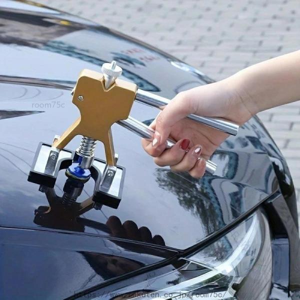 商品説明                   車体にできた小さな凹み・へこみを自分で直せる便利なデントリペアツールです。       強力吸着のパッドと引き出しプーラー構造で、プロに頼らずDIYで手軽に修復可能。       接触面は傷防止...