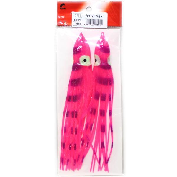 商品説明ロングセラーのタコベイトシリーズです。品名：タコハチベイト新色ゼブラサイズ：6.5号 195mmカラー：PPZ ピンク/パープル/ゼブラパック入数：2本入りBrand：NPK (ナカジマ)品番：3194