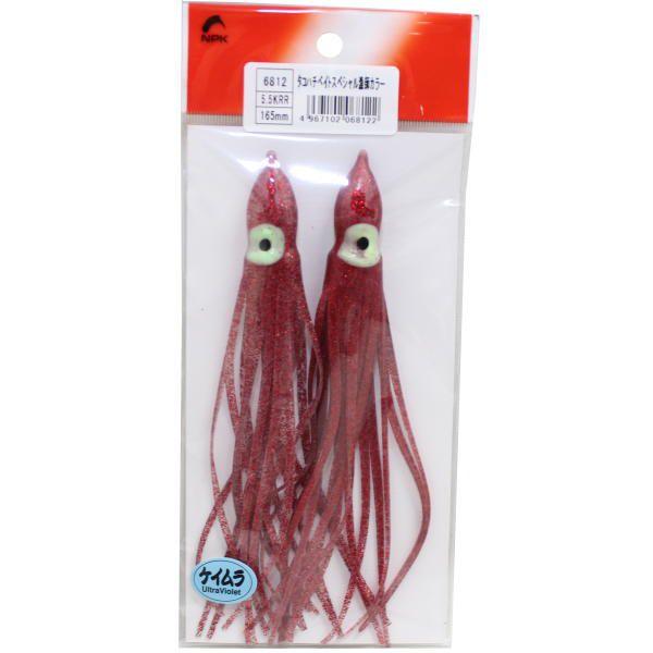 タコハチベイトにケイムラからーが新発売!カラー:KRR ケイムラ/赤ラメサイズ:22×165mm1ヘッダー2本入り