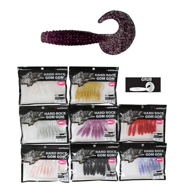 歯が鋭いロックフィッシュ向けに開発された。噛み切られにくく大きめのアクションで存在感を強大にアピールし、遠くの魚を引き寄せバイトに持ち込む。【仕様】商品名：HARD ROCK GOM GOM GRUB内容：4インチ(6PCS入り)カラー：ク...