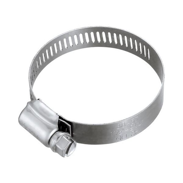ホースなどをネジで締め付けて固定する金具です。メーカー：浅野金属工業社品名：ホースバンド材質：ステンレスSUS304[サイズ]サイズ(mm):16〜32d(mm):16D(mm):32B(mm):12.7t(mm):0.5重量(g):18※...