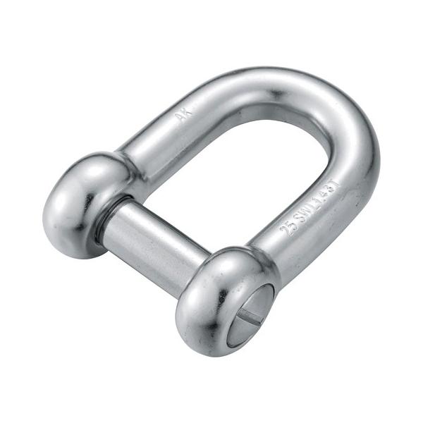 沈みシャックル（鍛造）です。メーカー：浅野金属工業品名：沈みシャックル（鍛造）サイズ:8d(mm):8L(mm):50L1(mm):34B(mm):33B1(mm):17D(mm):17ねじ径(mm):M8重量(g):59使用荷重(kg):...