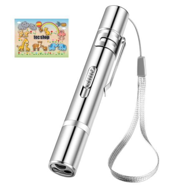 愛猫の運動不足・ストレス解消に！7in1多機能USB充電式レーザーポインター「寝てばかりで運動不足」「すぐおもちゃに飽きる」「電池交換が面倒」…そんな飼い主さんのお悩みを解決！座ったまま軽く動かすだけで、愛猫の狩猟本能を刺激し夢中になって遊...